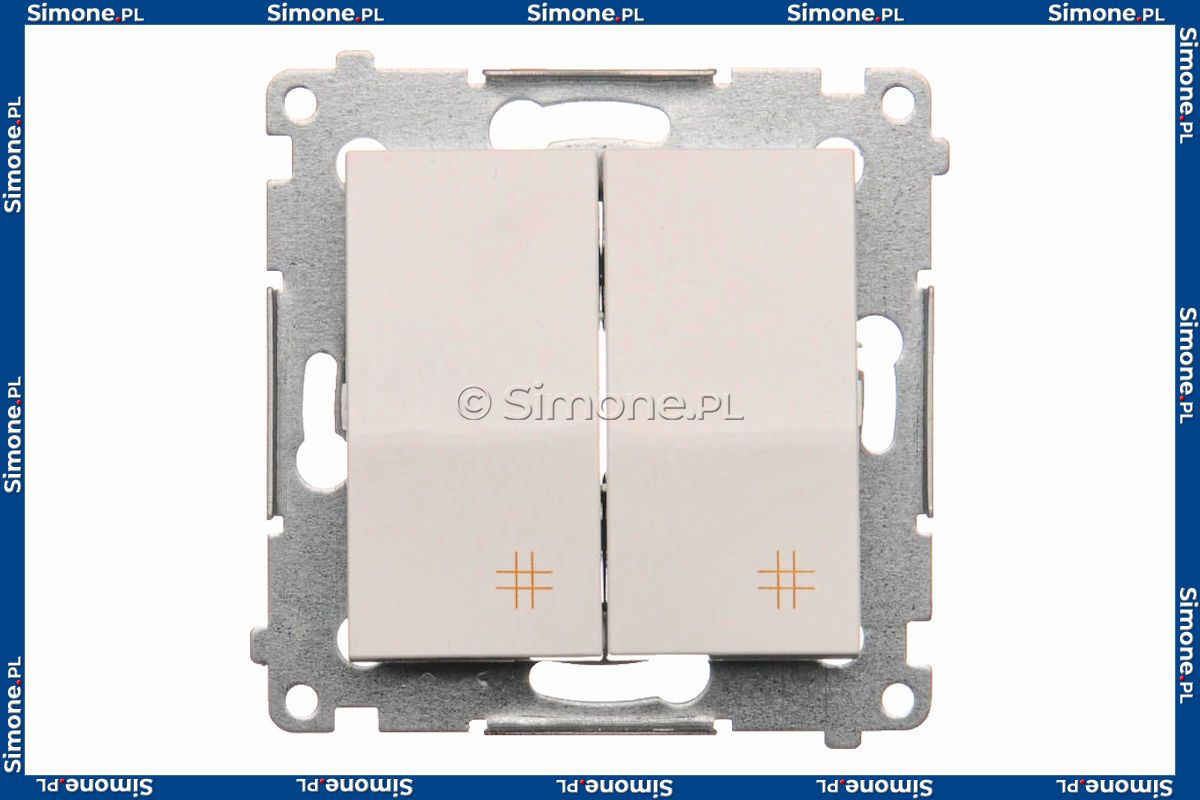 DW7/2.01/11 Łącznik krzyżowy podwójny 10A Biały Simon 54